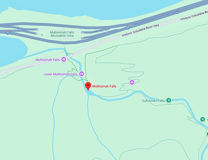 16. multnomah falls map