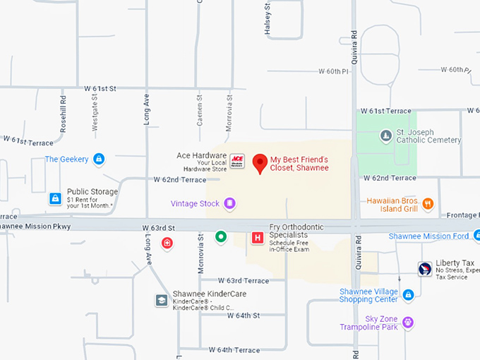 16. my best friend's closet, shawnee map