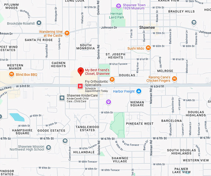 16. my best friend's closet, shawnee map