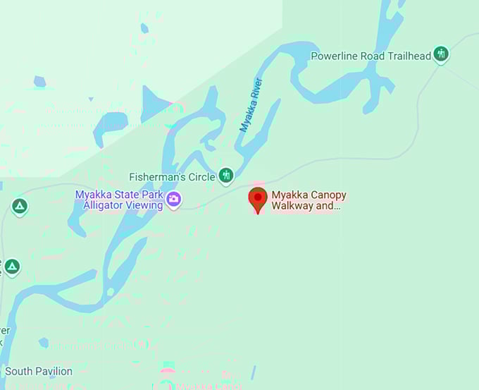 16. myakka canopy walkway map