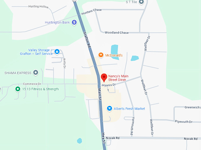 16. nancy's main street diner map