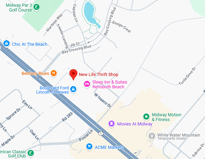 16. new life thrift shop map