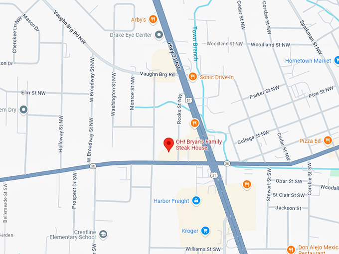 16. oh! bryan's family steak house map