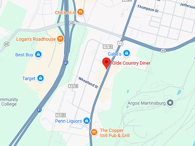 16. olde country diner map