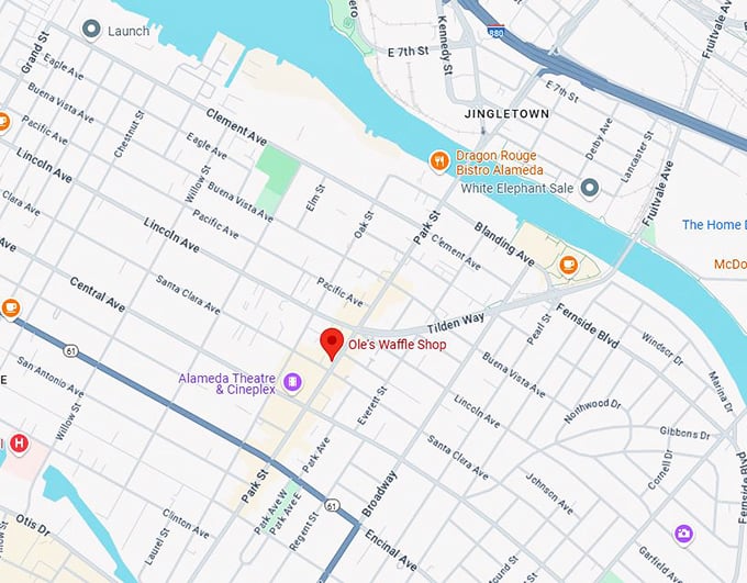 16. ole's waffle shop map