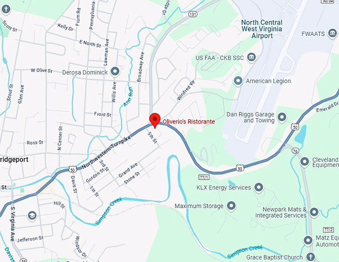 16. oliverio's ristorante map