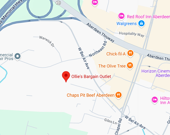 16. ollie's bargain outlet (20 aberdeen shopping plz) map