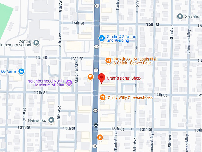 16. oram's donut shop map