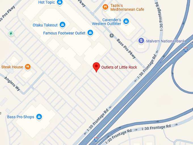 16. outlets of little rock map