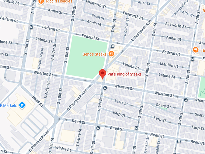 16. pat's king of steaks map