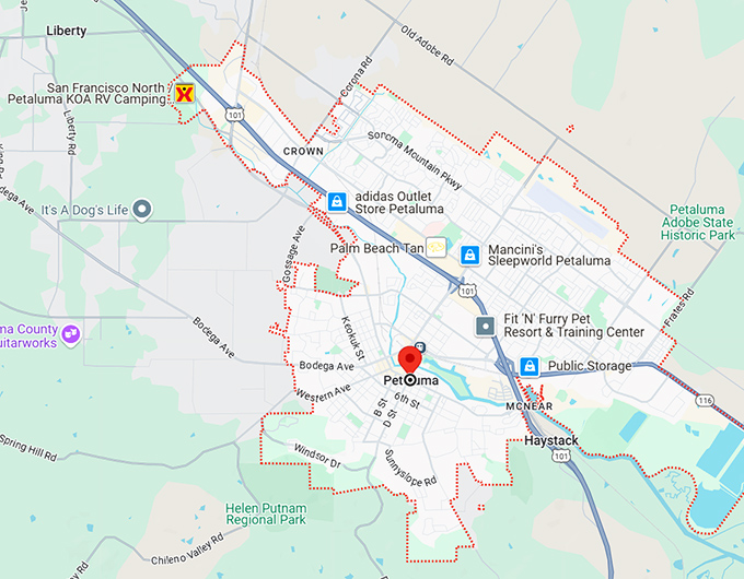 16. petaluma california map