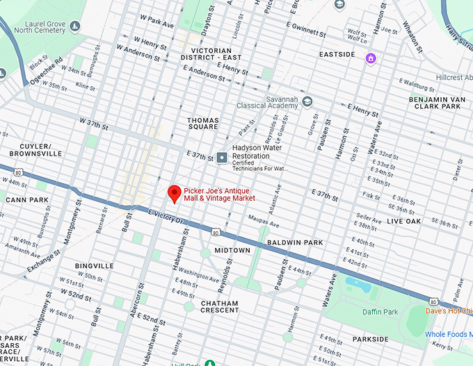 16. picker joe's antique mall & vintage market map