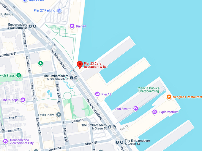 16. pier 23 cafe restaurant & bar map