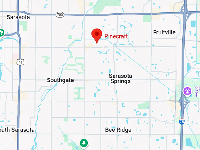 16. pinecraft. sarasota, florida map