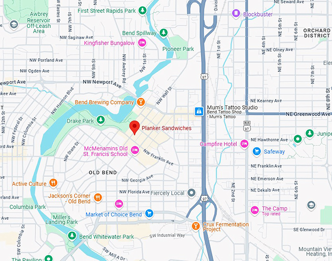 16. planker sandwiches map
