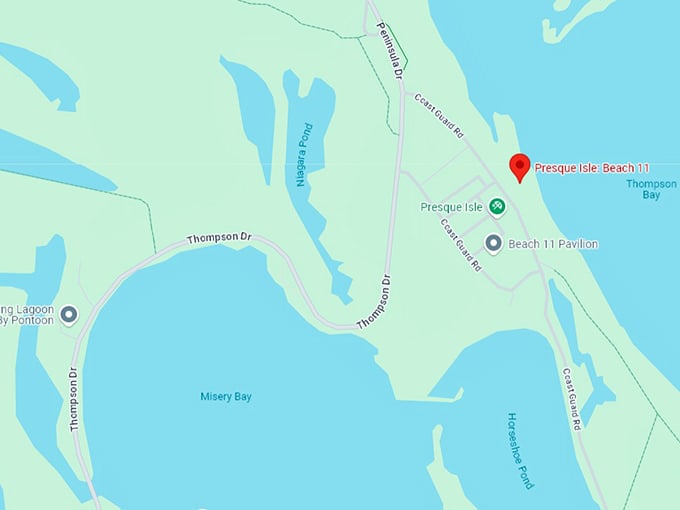 16. presque isle beach 11 map