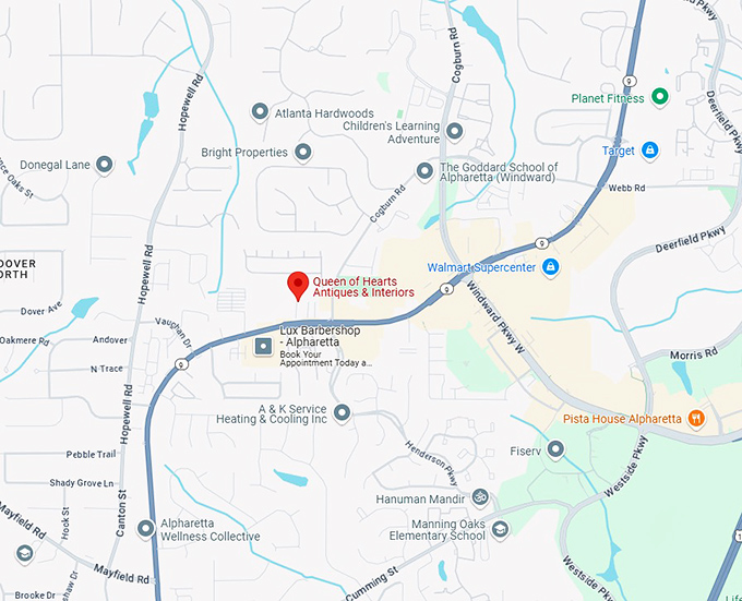 16. queen of hearts antiques & interiors map