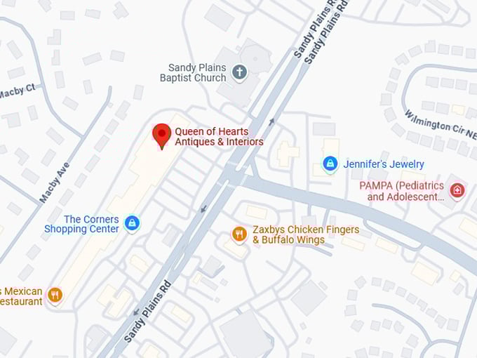 16. queen of hearts antiques & interiors map