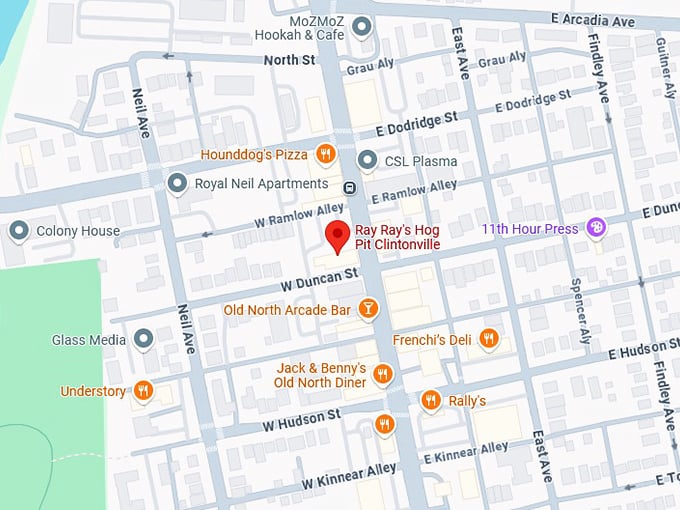 16. ray ray's hog pit clintonville map