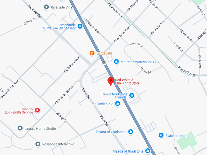 16. red white & blue thrift store map