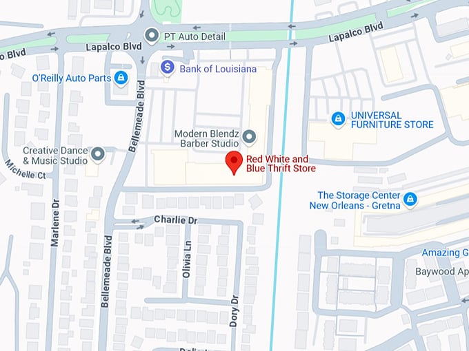 16. red white & blue thrift store map