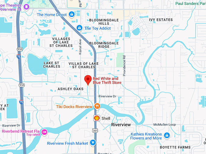 16. red white and blue thrift store map