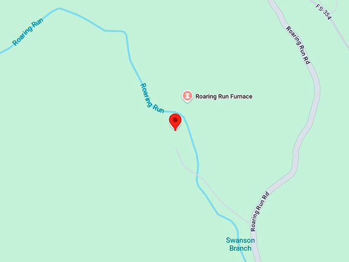 16. roaring run falls trail map