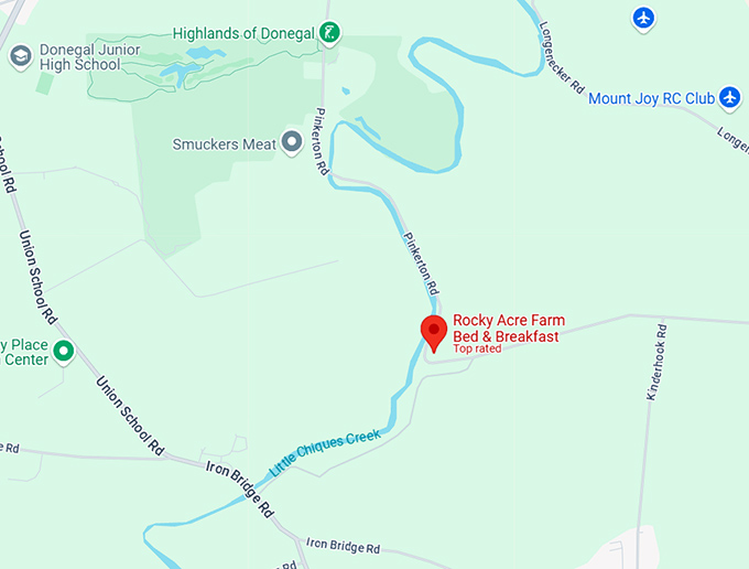16. rocky acre farm bed & breakfast map