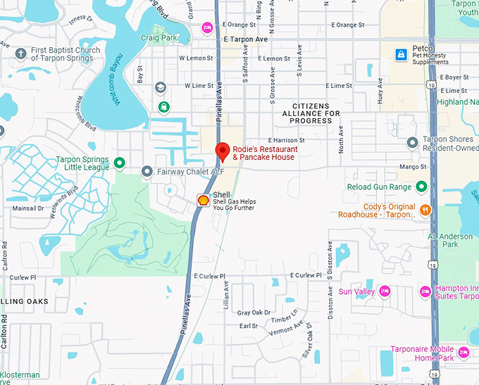 16. rodie's restaurant & pancake house map
