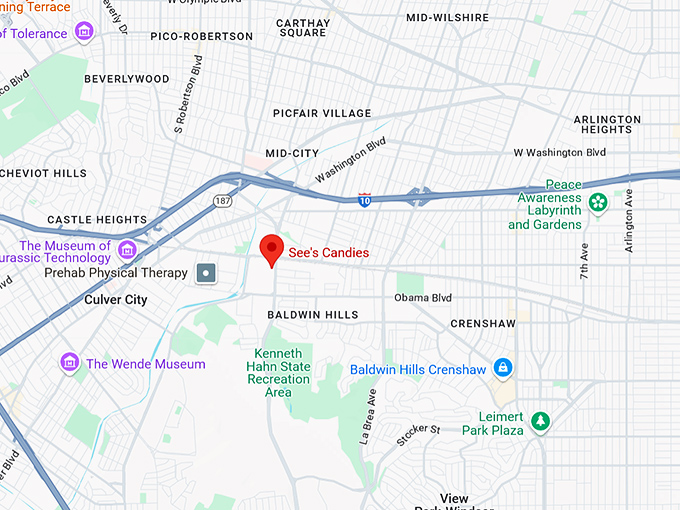 16. see's candies (s la cienega blvd) map