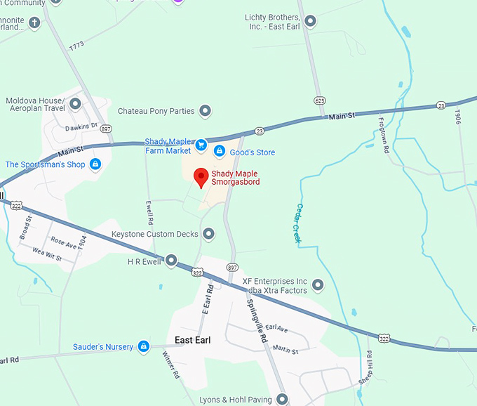 16. shady maple smorgasbord map