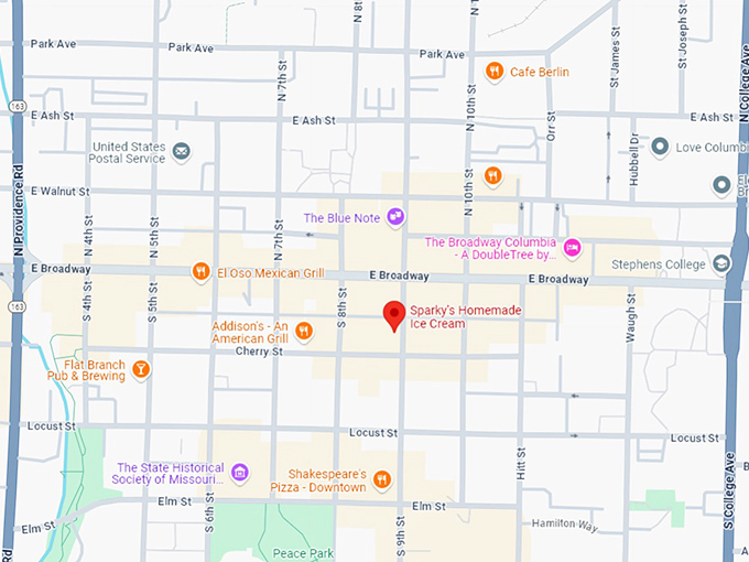 16. sparky's homemade ice cream map