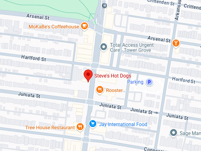 16. steve's hot dogs map