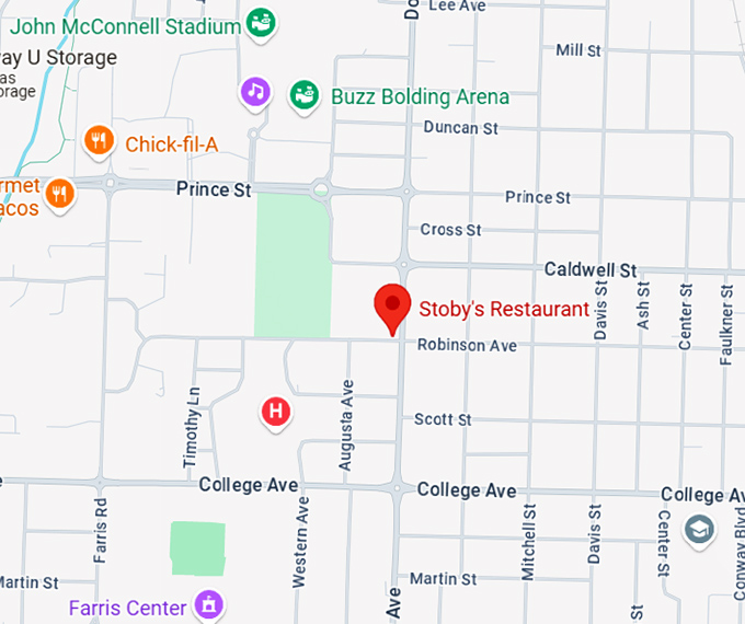 16. stoby's restaurant map
