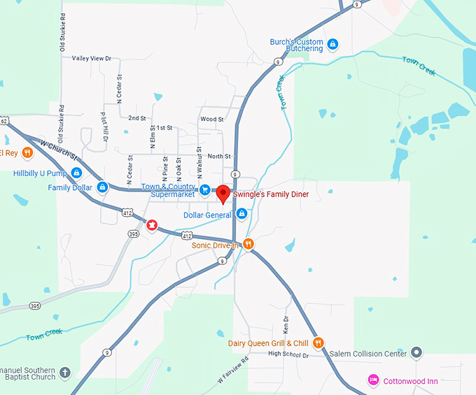 16. swingle's family diner map
