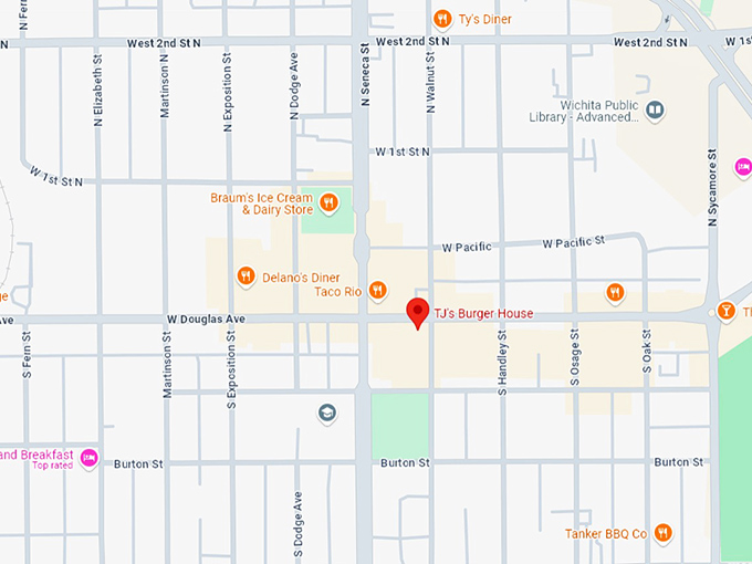 16. tj's burger house map