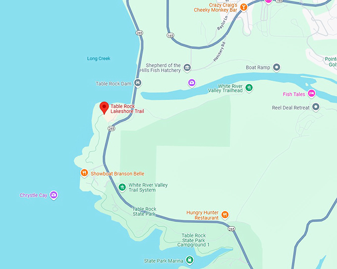 16. table rock lakeshore trail map