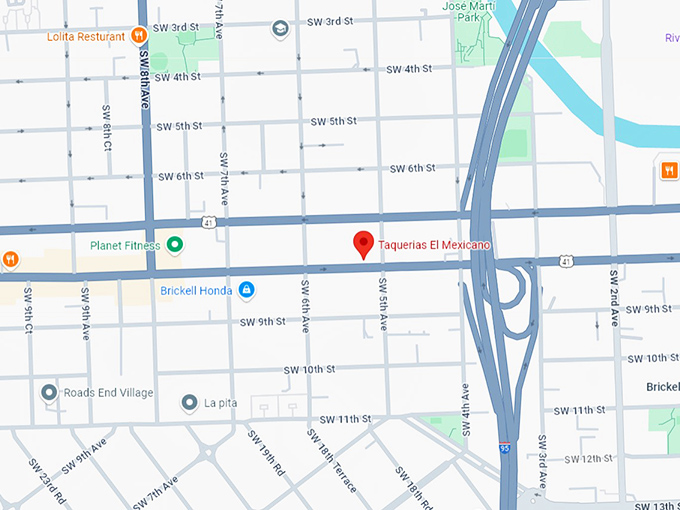 16. taquerias el mexicano map