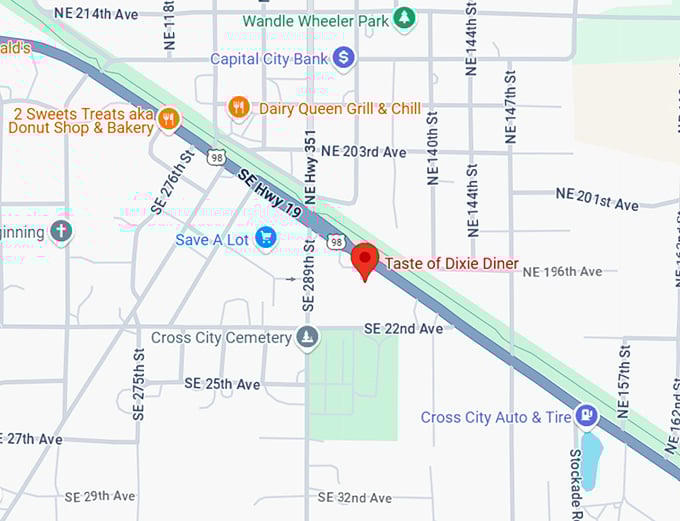 16. taste of dixie diner map