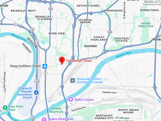 16. tay's burger shack map