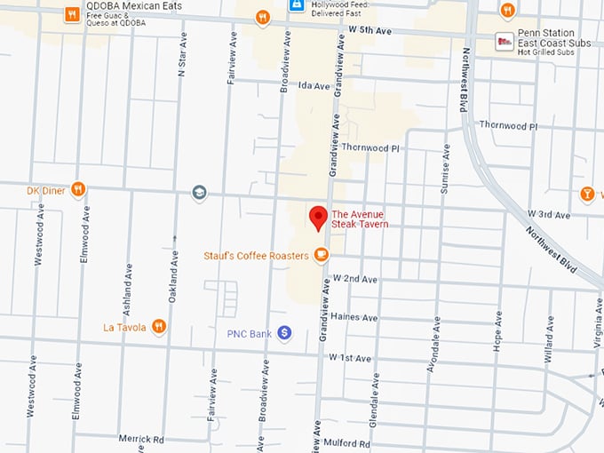 16. the avenue steak tavern map