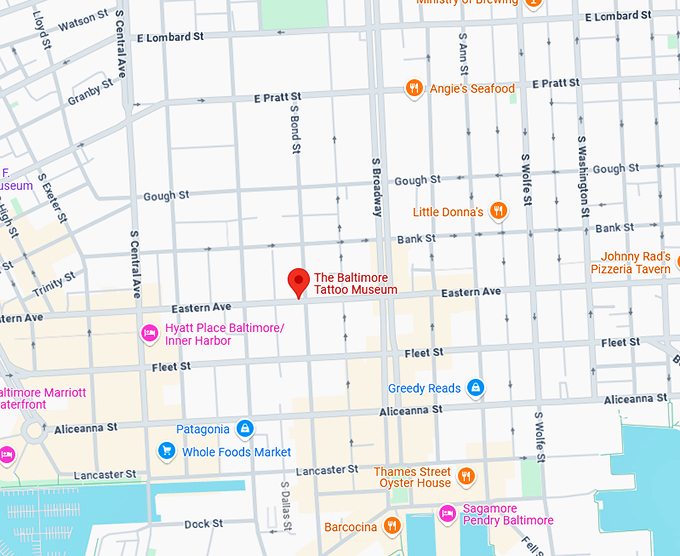 16. the baltimore tattoo museum map