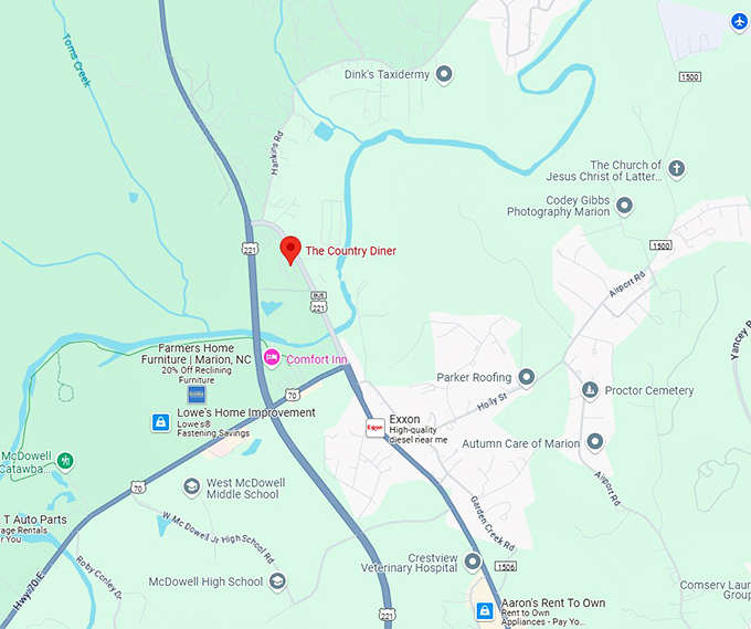 16. the country diner map