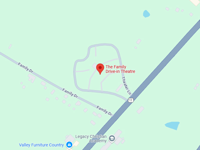 16. the family drive in theatre map