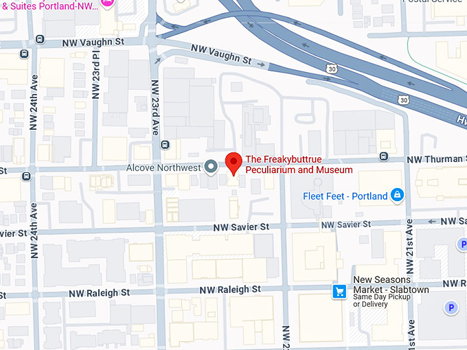 16. the freakybuttrue peculiarium and museum map