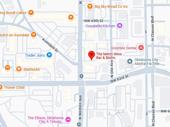 16. the metro wine bar & bistro map