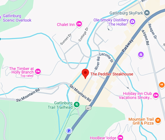 16. the peddler steakhouse map