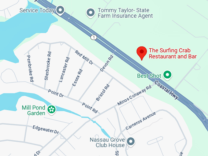 16. the surfing crab restaurant and bar map
