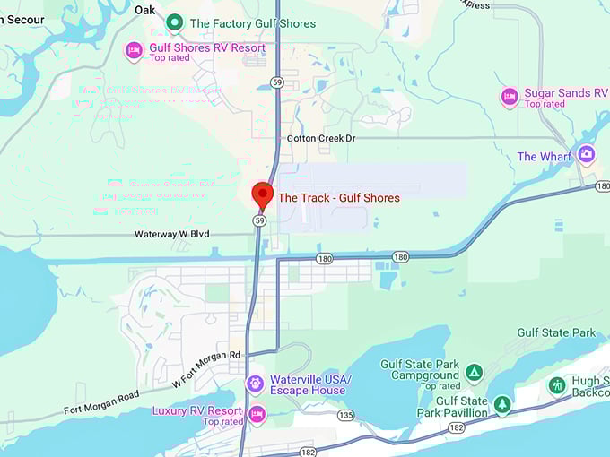 16. the track gulf shores map