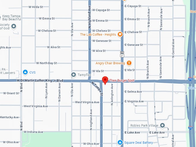 16. thee burger spot map